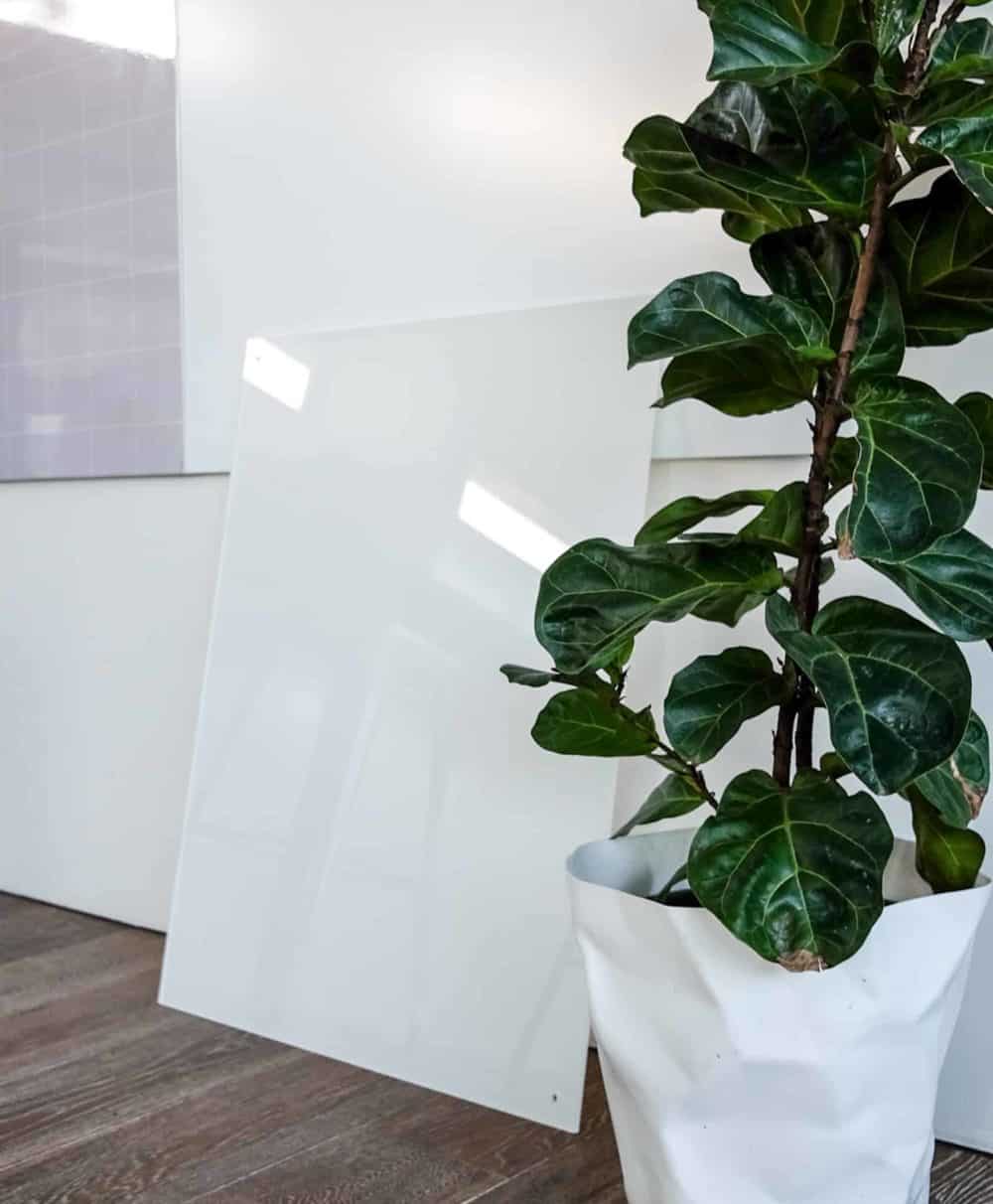 Frameless Acrylic Whiteboard. Wall Scrawl whiteboards | decently exposed